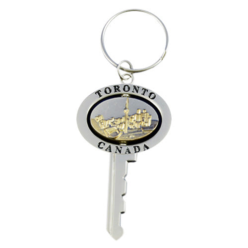 Key-Shaped Keychain with Toronto Skyline – UCANADA