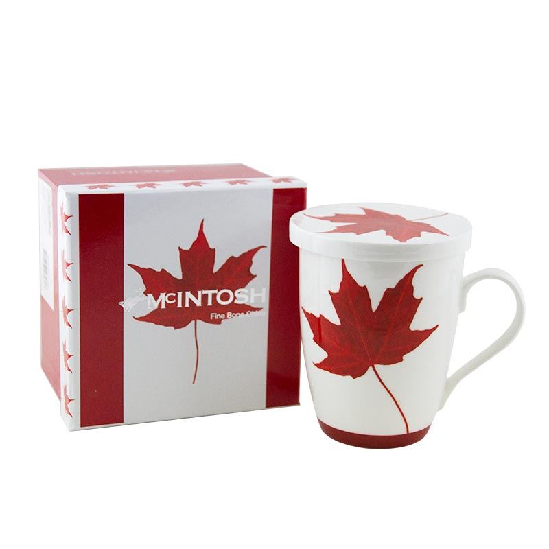 Memories of Canada Red Maple Leaf Tea Infuser Mug - Fine Bone China ...