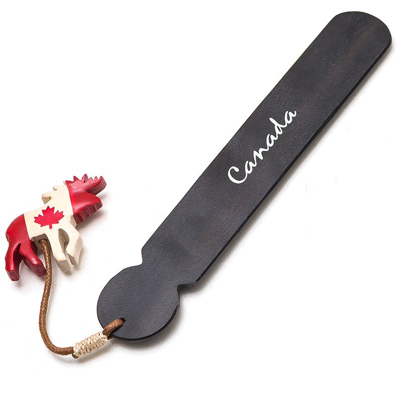 Canadian Wooden Bookmark with Moose Charm in Canada Flag Print – UCANADA