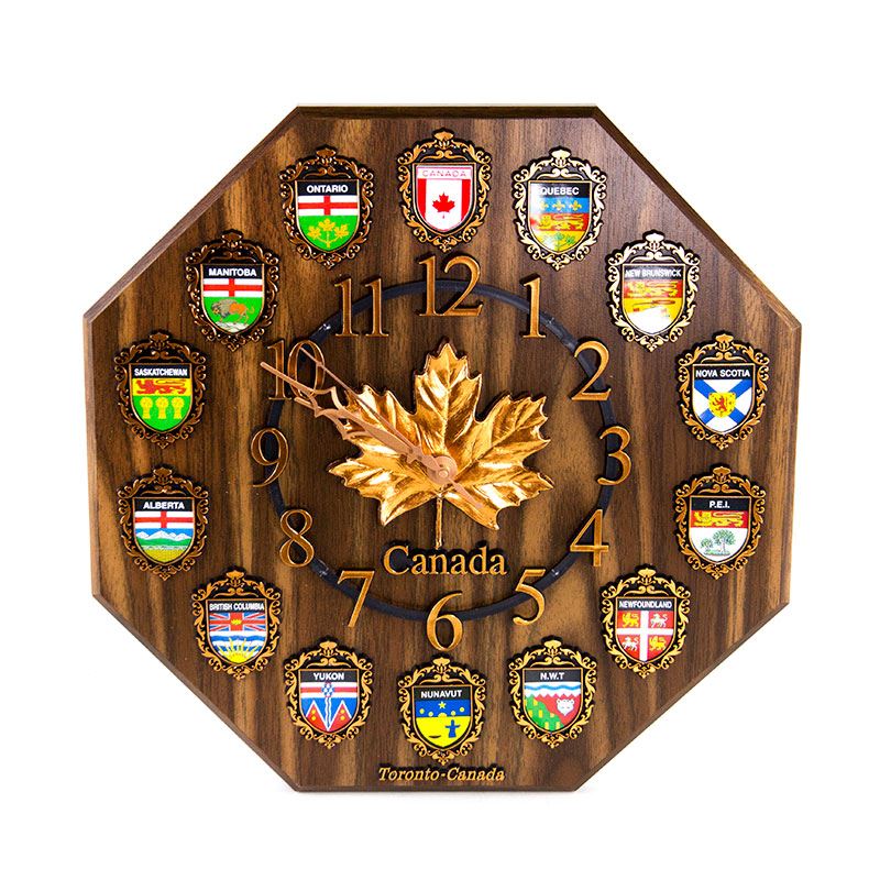 Canada Maple Leaf Souvenir Wall Clock 12 x 12 inches – UCANADA