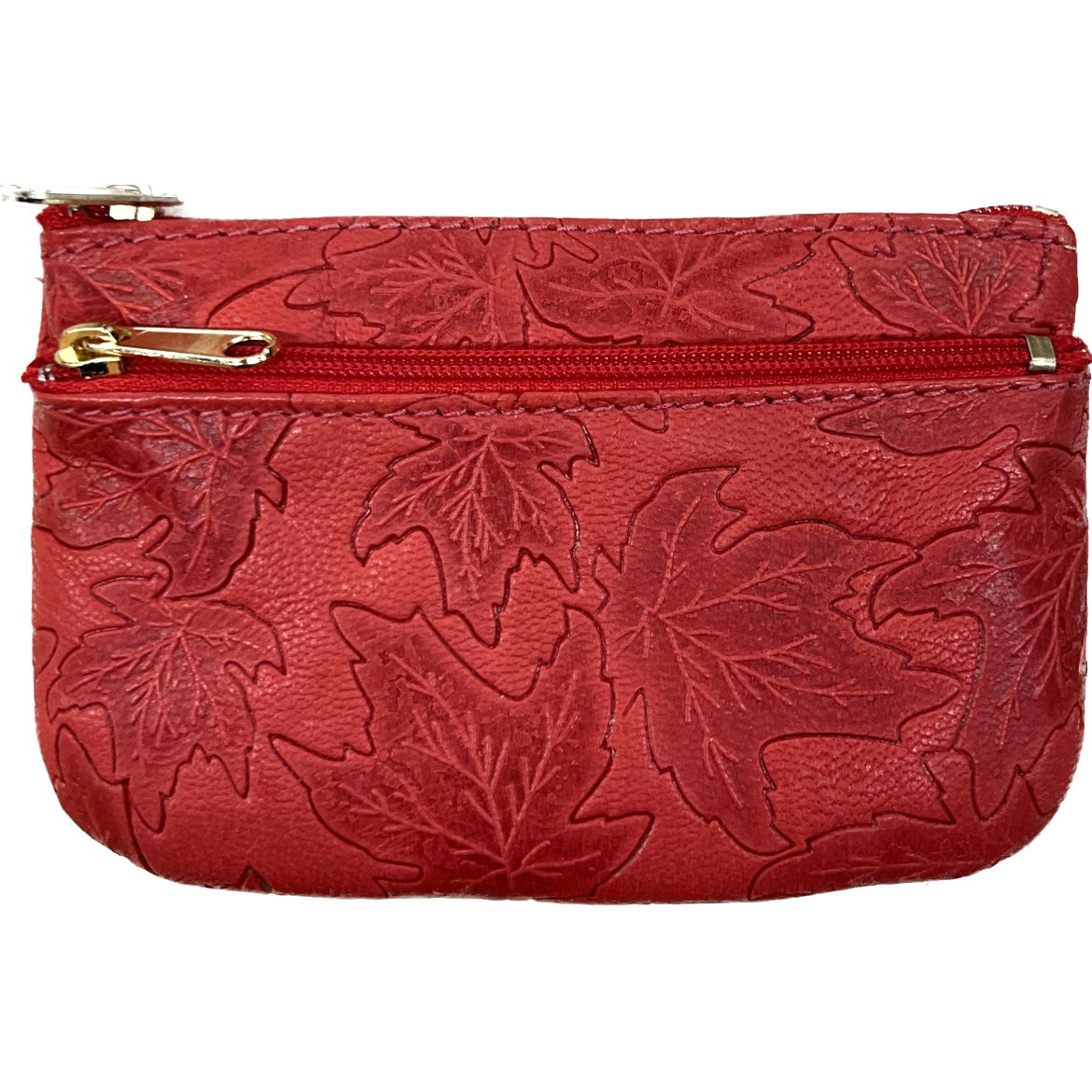 Goatskin Double Zipper Coin Purse - Red – UCANADA