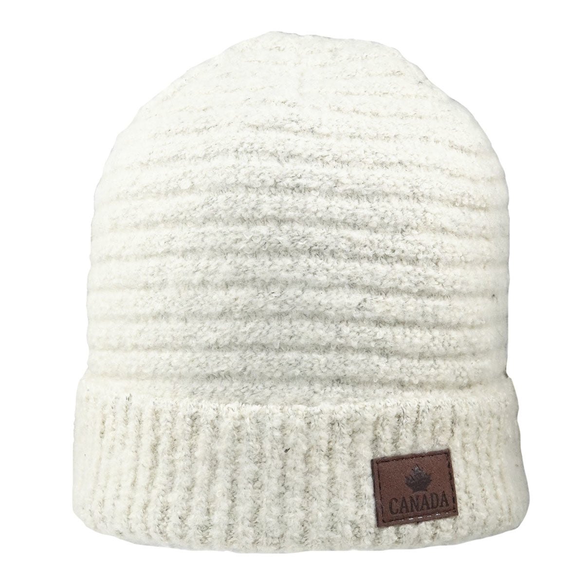 Ribbing Cuffed Toque with Canada Leather Patch – UCANADA